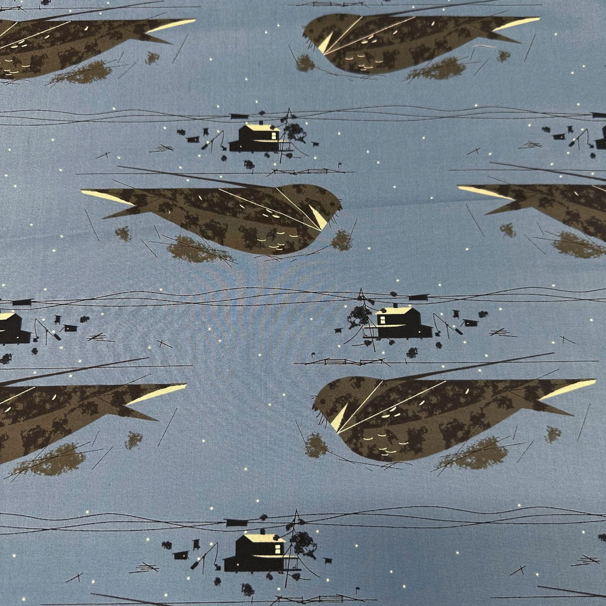 Whip Poor Will CH-250 Charley Harper Organic Cotton Poplin Fabrics By ...